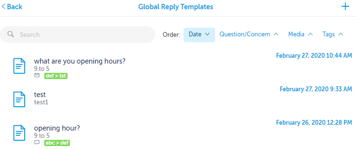 Global Reply Templates