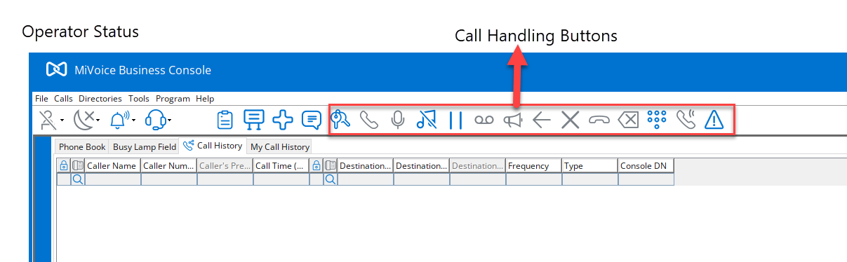 Botones de manejo de llamadas