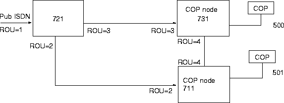 A Network with Two Central Operator Positions in Different Nodes